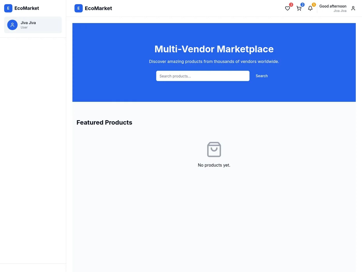 Multi-Vendor eCommerce Platform with Admin, Vendor & User Dashboards
