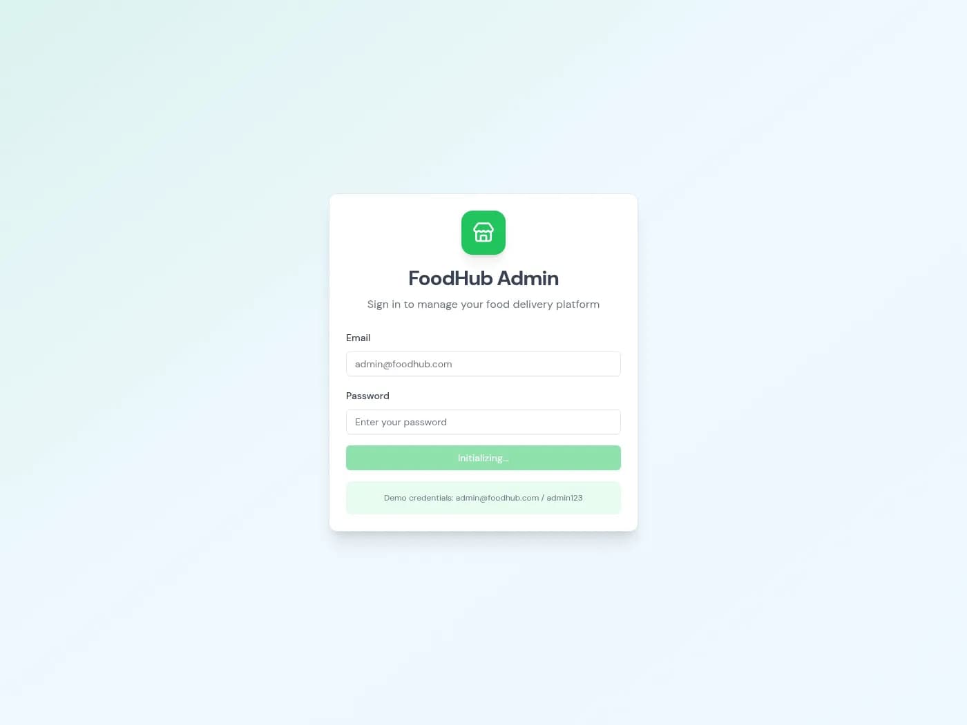 Multi-Vendor Food Delivery Platform - Admin App