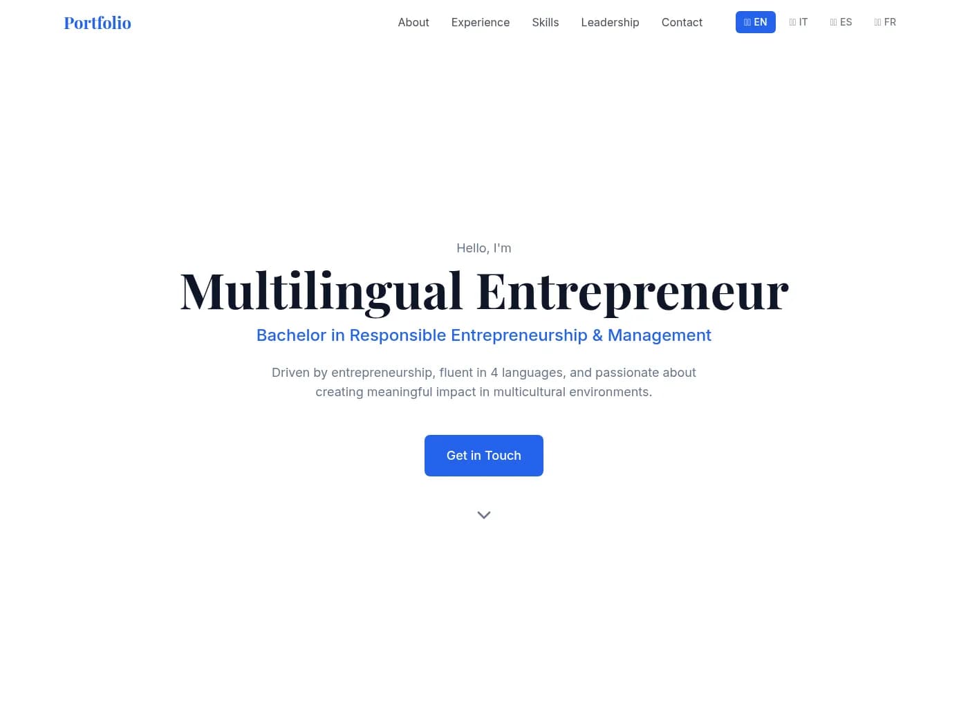 Multilingual Entrepreneurial Portfolio & Experience Showcase
