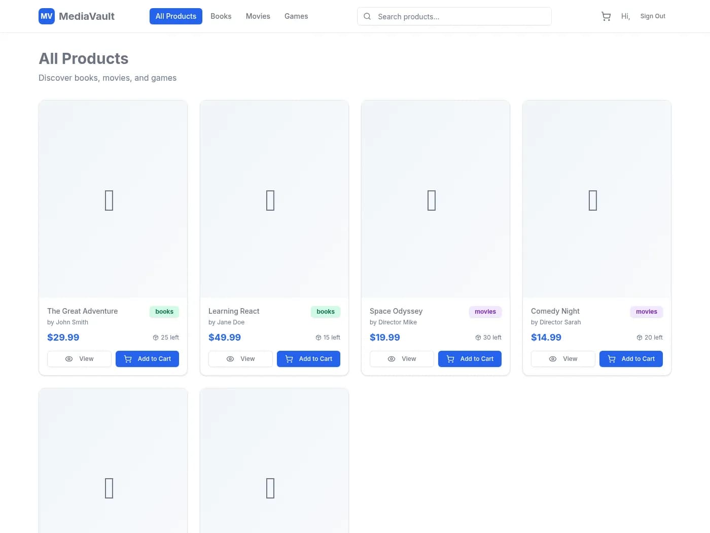 Multimedia E-Commerce Platform for Books, Movies & Games (MVC, Full-Stack, Secure API)