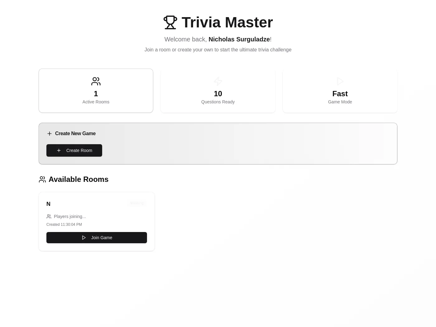 Multiplayer Trivia Game