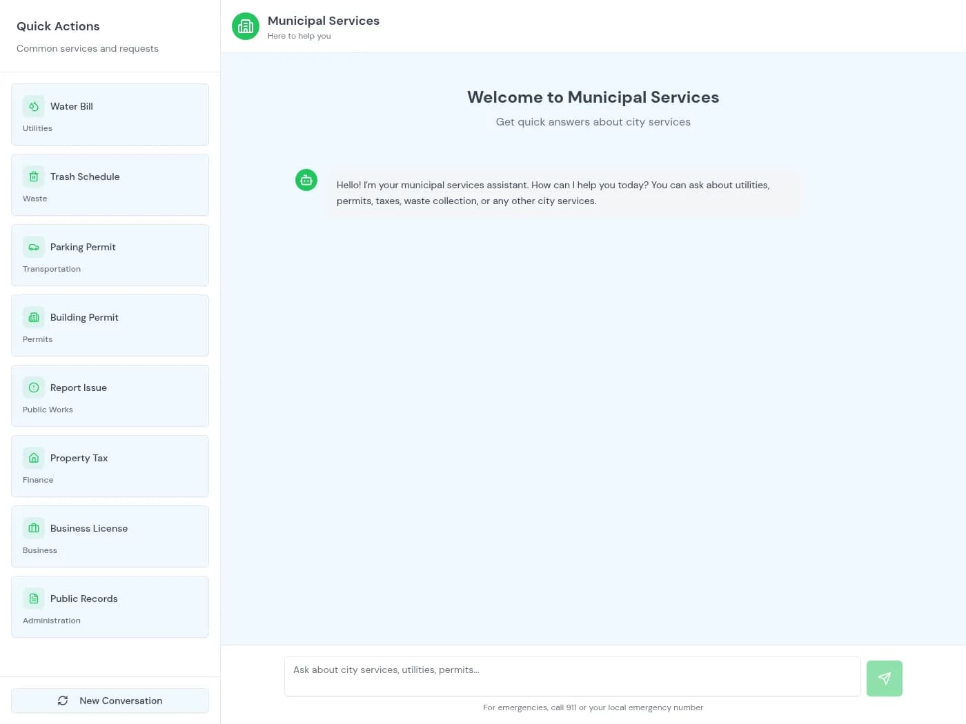 Municipal Services Chatbot