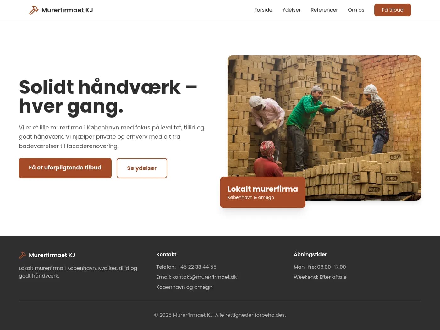 Murerfirma København Website
