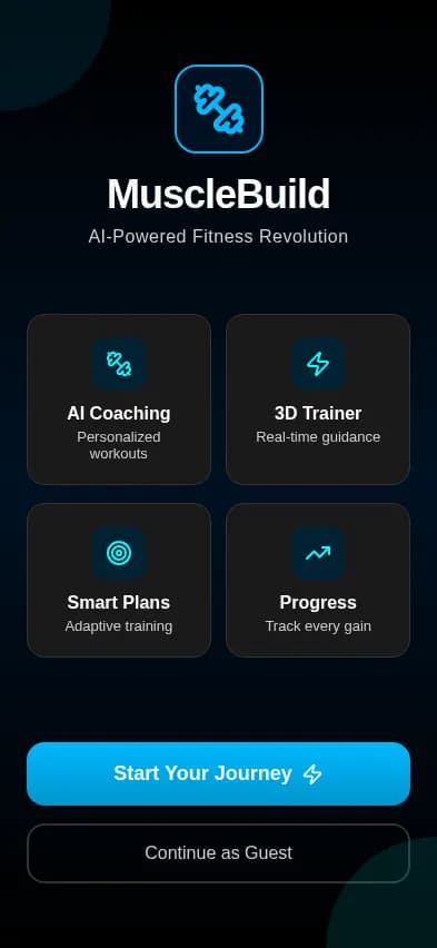 MuscleBuild – Hyper-Personalized AI Fitness Mobile App with 3D Trainer