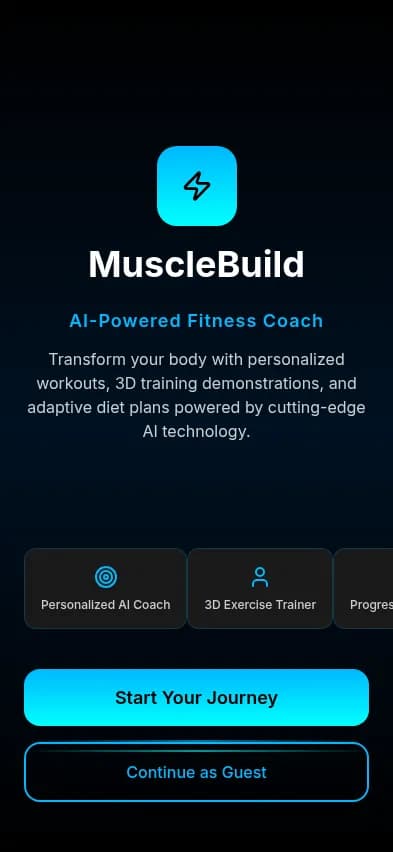 MuscleBuild: AI-Powered Mobile Fitness Coach with 3D Trainer and Adaptive Diets