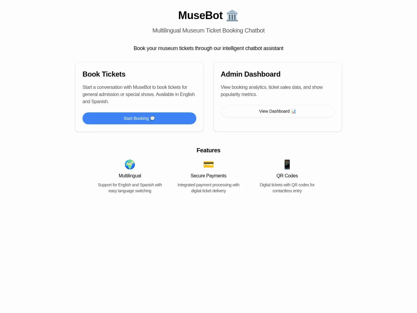 MuseBot: Multilingual Museum Ticket Booking Chatbot MVP