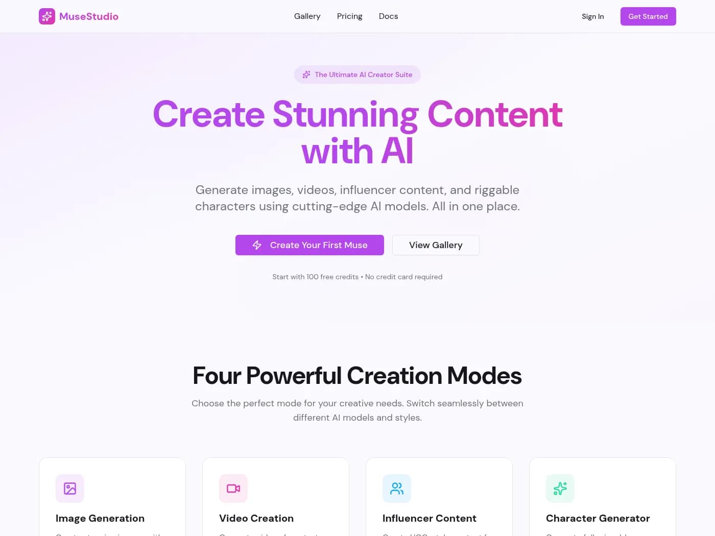MuseStudio — The Ultimate AI Creator Suite for Images, Videos, Influencers, and Characters