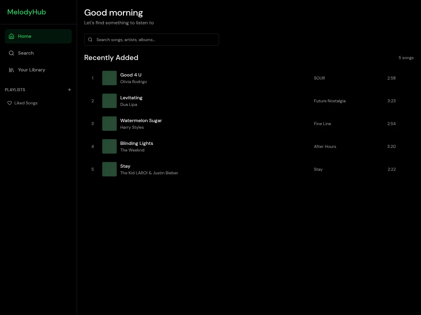 MelodyHub - Personalized Online Music Experience