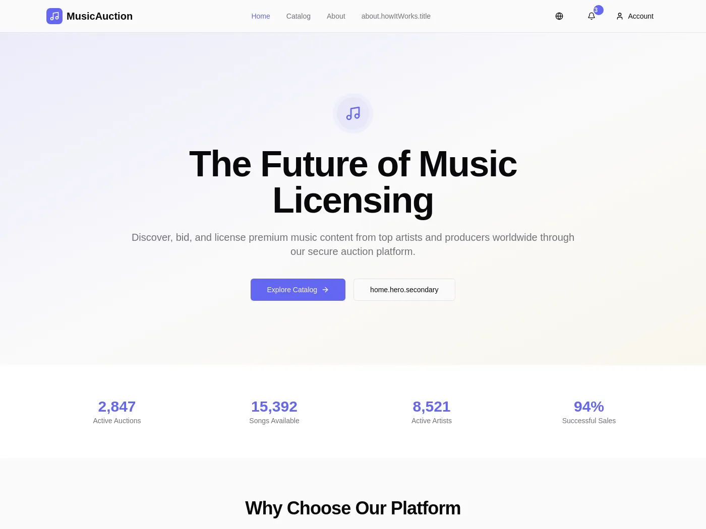 Music Auction Platform