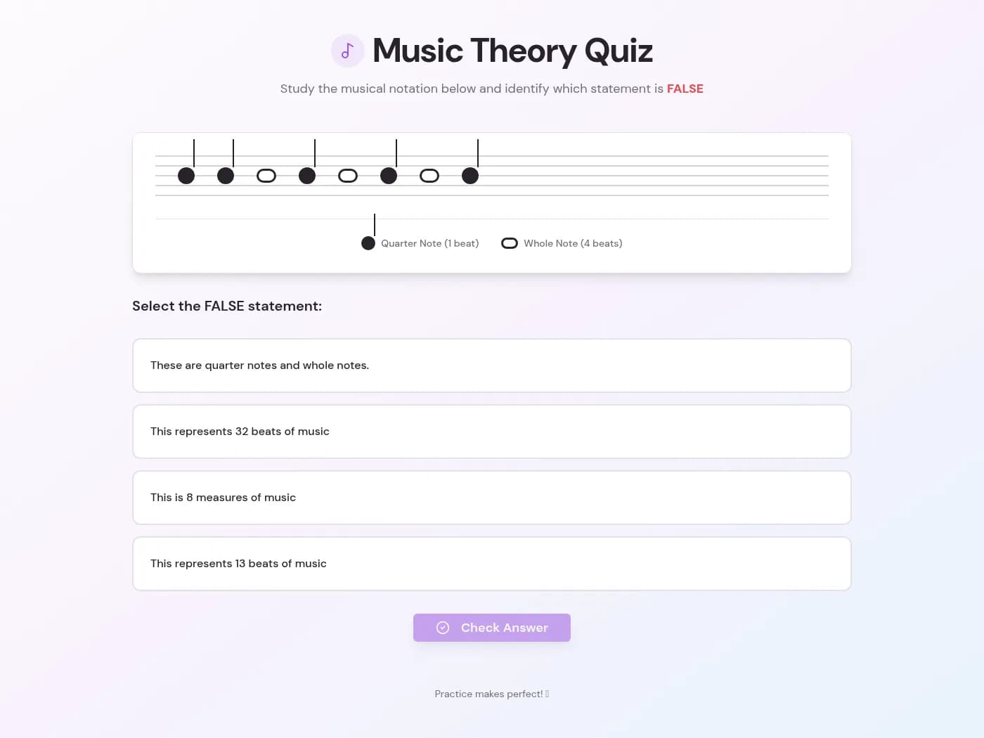 Music Beat Statement Checker