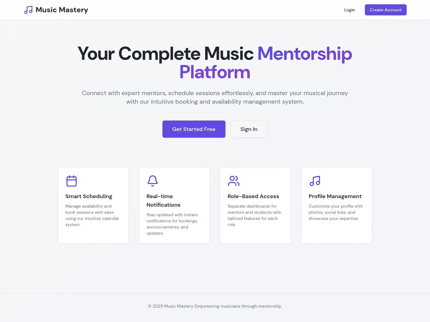 Music Mastery: Online Mentorship Booking & Scheduling Platform
