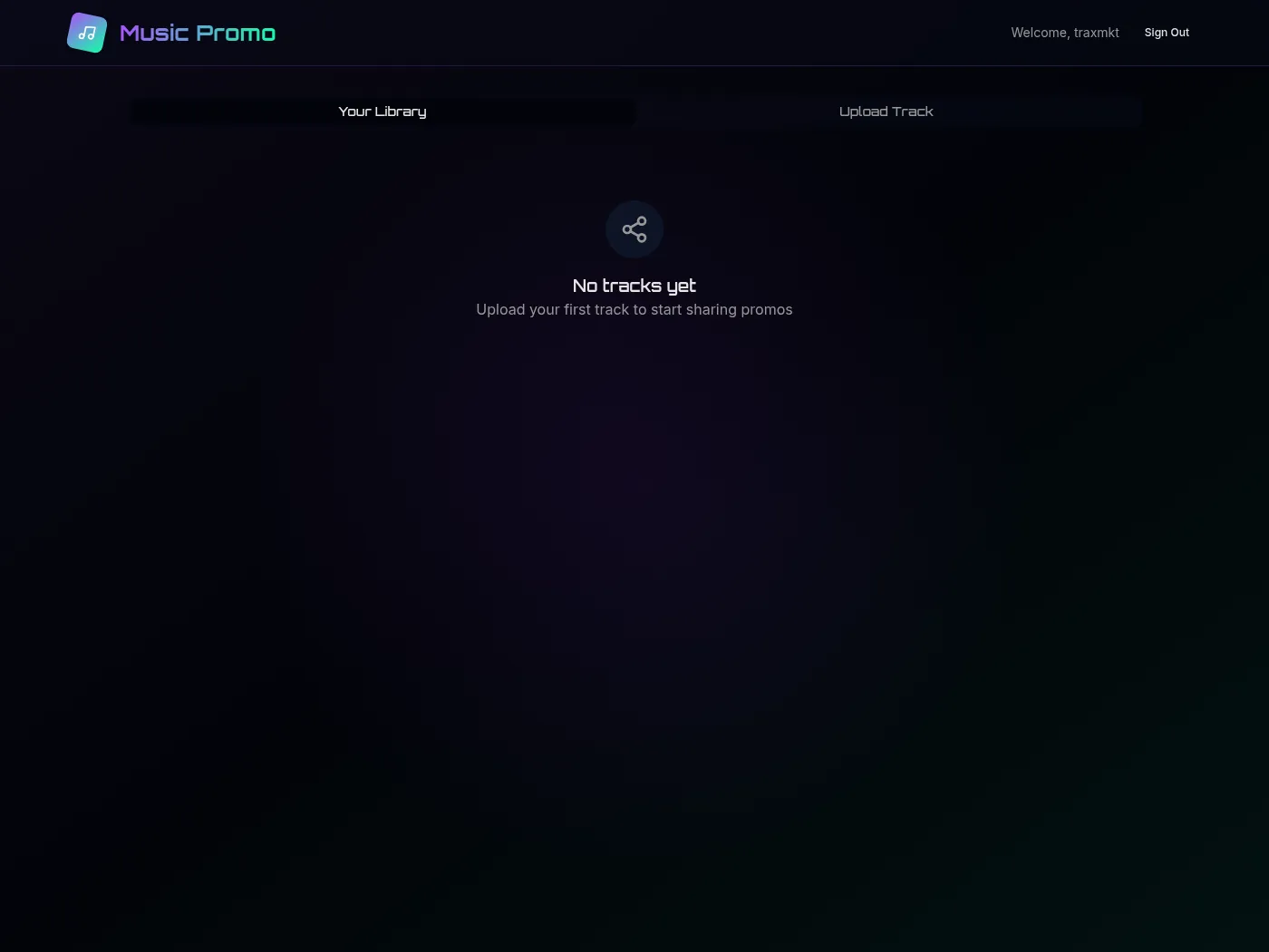 Music Promo Web App with Futuristic Waveform Player