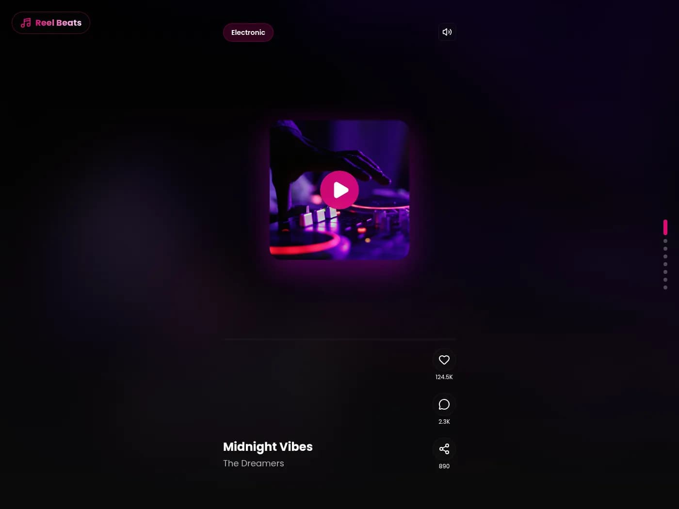 Reels-Style Music Streaming App
