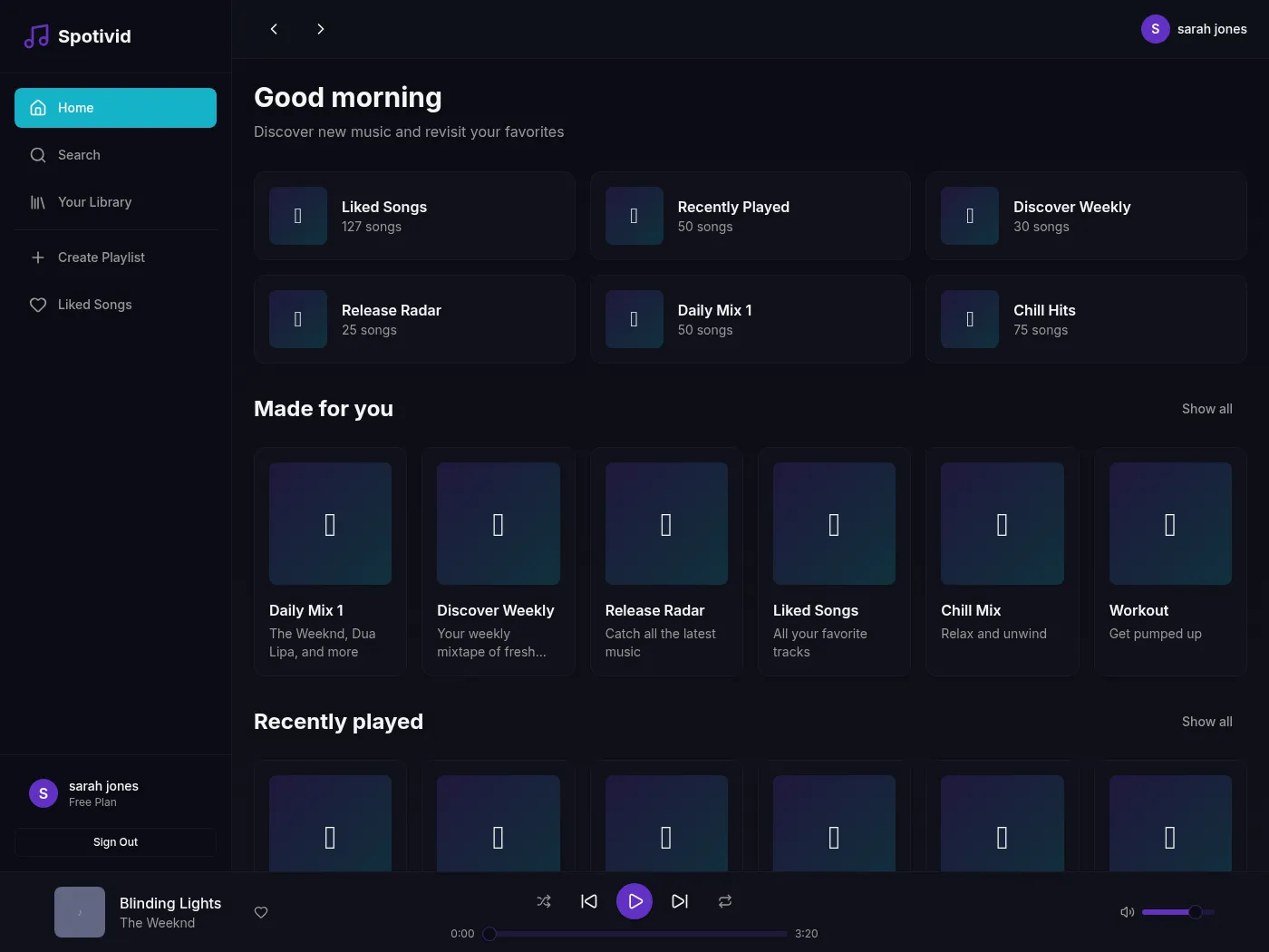 Spotivid: Modern Music Streaming Service