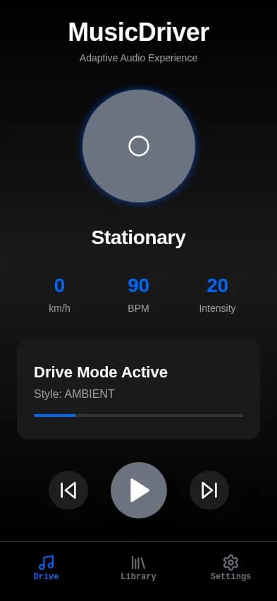 MusicDriver: Adaptive In-Car Music Experience App