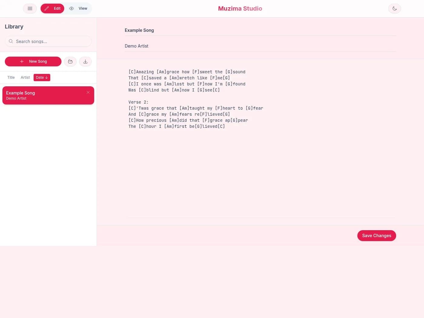 Muzima Studio: Professional Chord Sheet Editor & Live Performance Toolkit