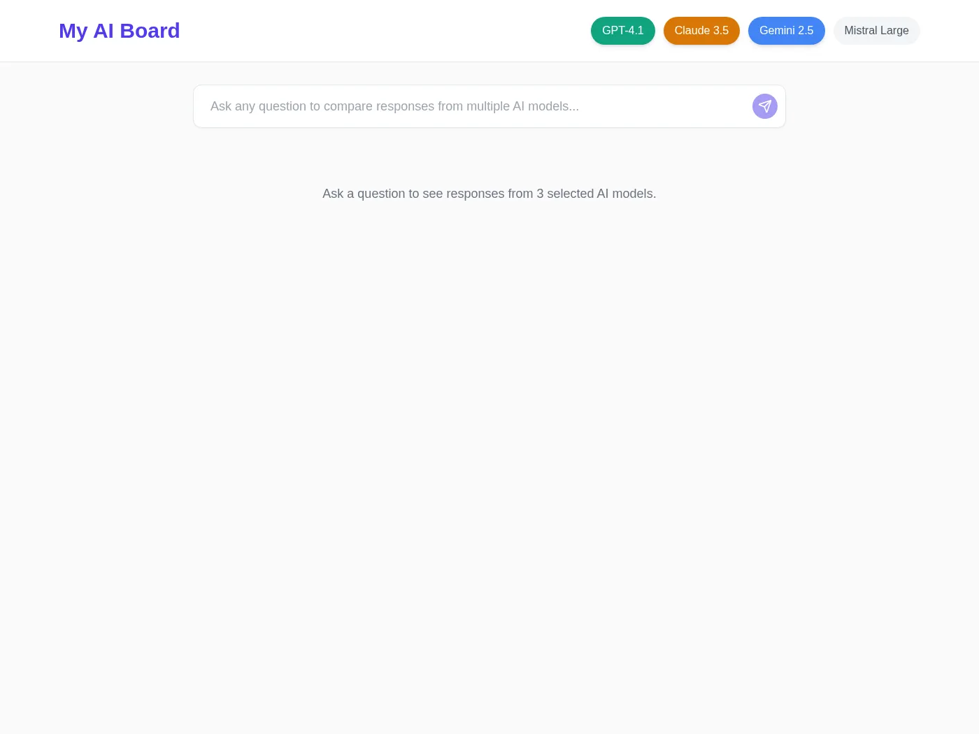 My AI Board – Multi-LLM Answer Web App for AI Comparison and Collaboration