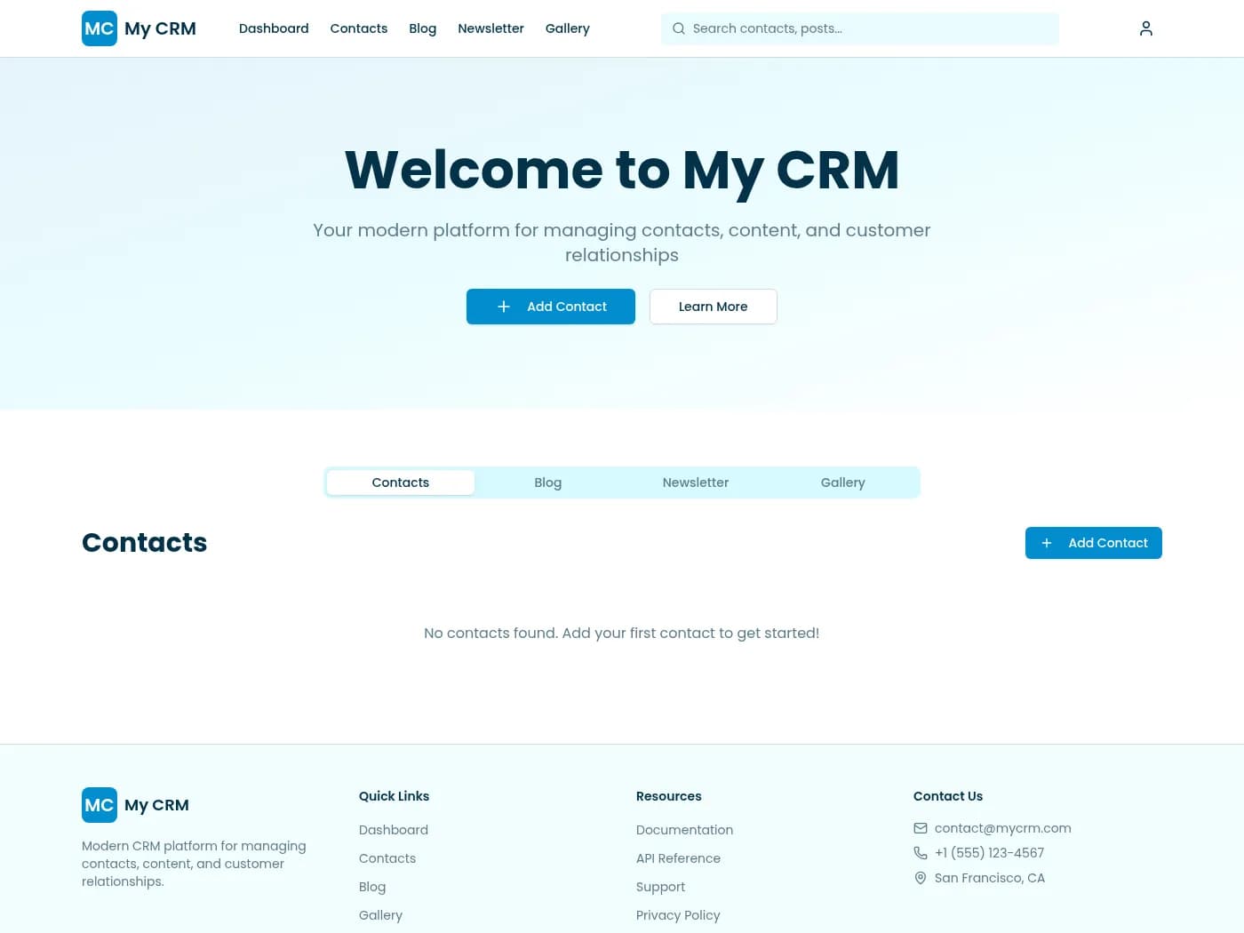 My CRM: Modern Grid-Based CRM Web App