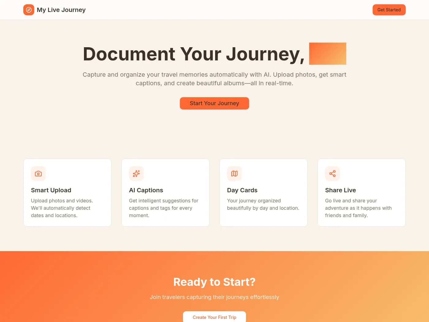 My Live Journey: AI-Powered Live Travel Journaling & Album Platform