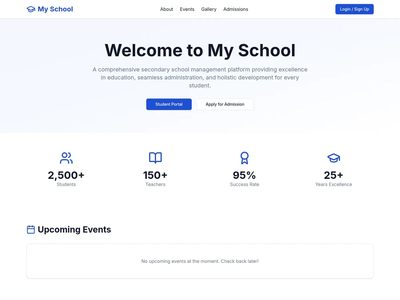 My School: Comprehensive Secondary School Management Platform