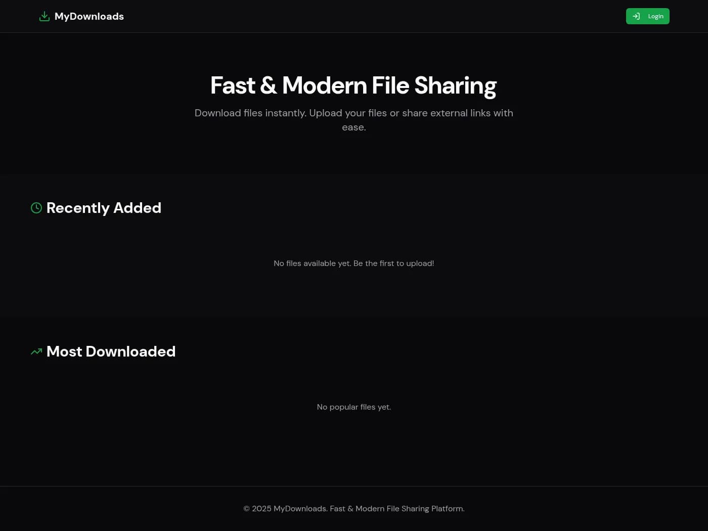 MyDownloads - Fast & Modern File Sharing Platform