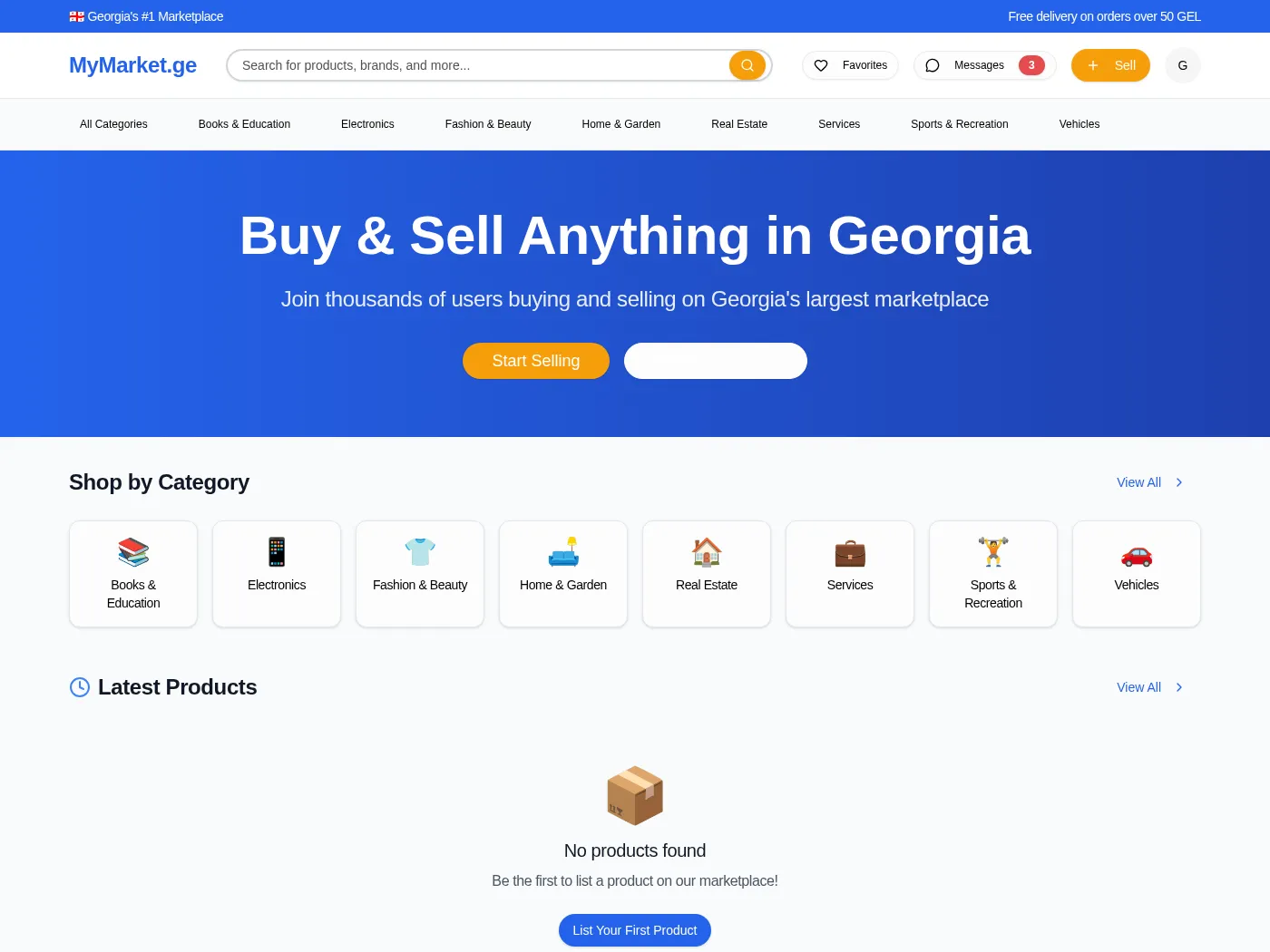 MyMarket.ge Clone - Online Marketplace Platform