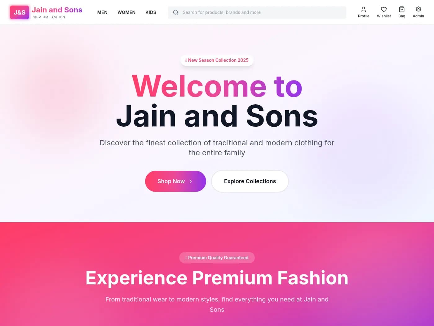 Myntra Clothing Section Clone
