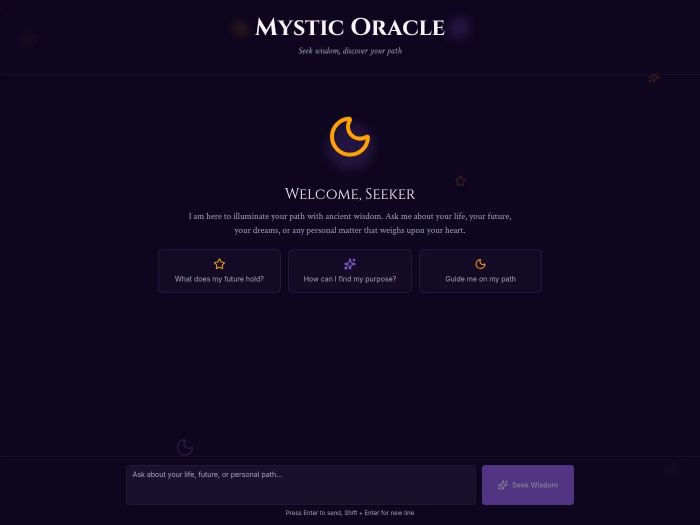 Mystic Oracle: Personalized Life & Future Guidance Web App