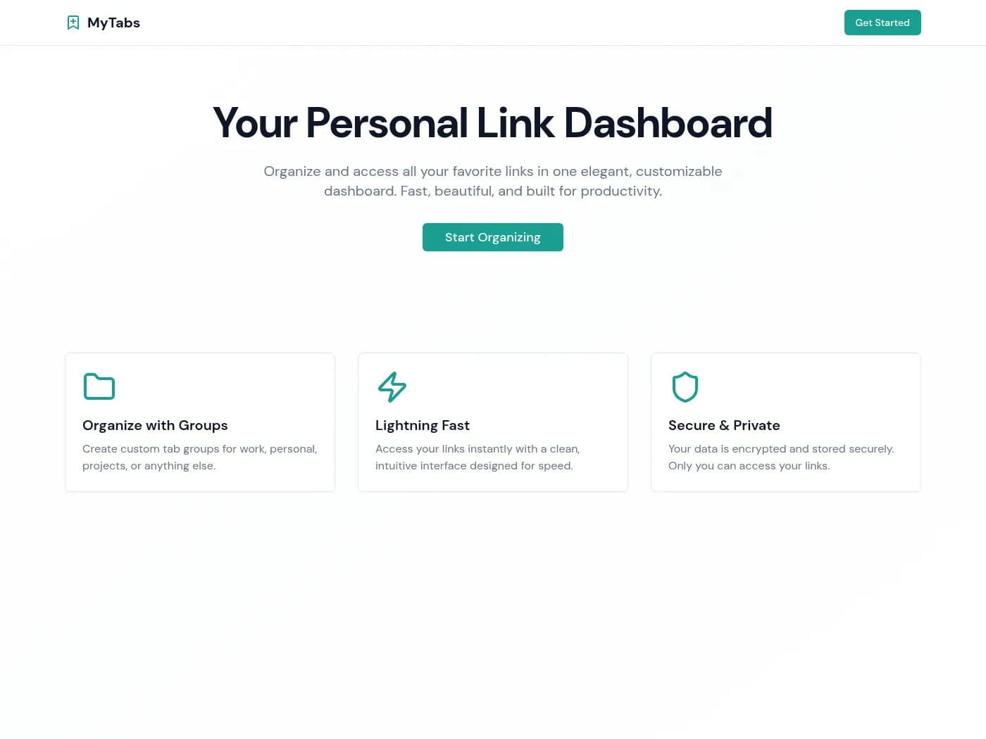 MyTabs - Personal Dashboard for Quick Link Access