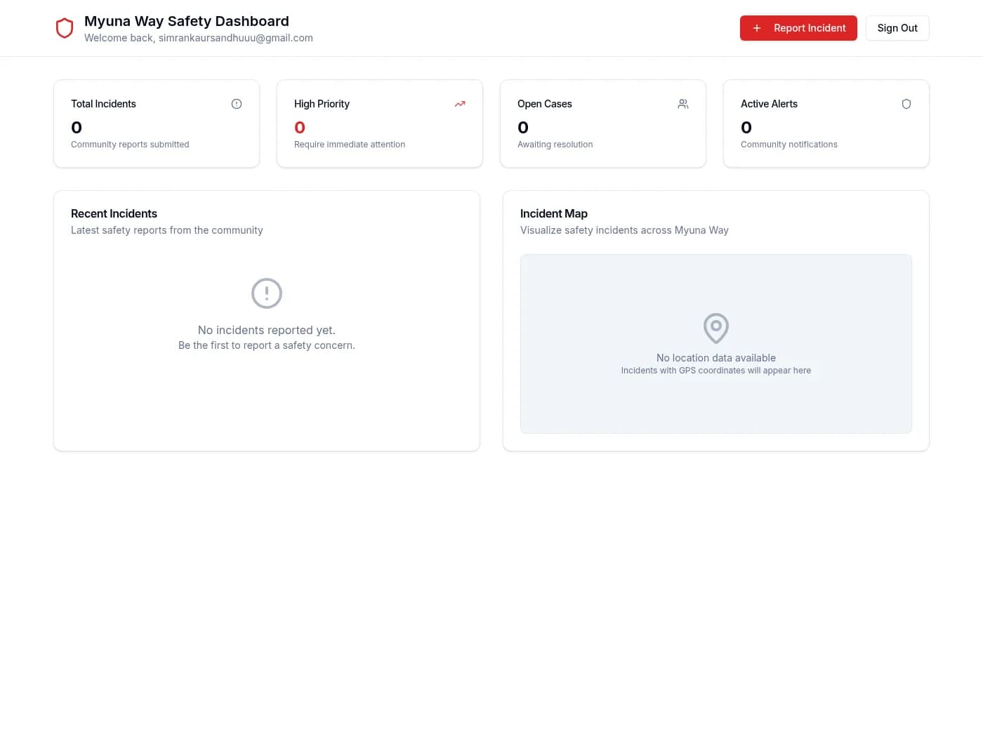 Myuna Way Community Safety and Reporting Dashboard