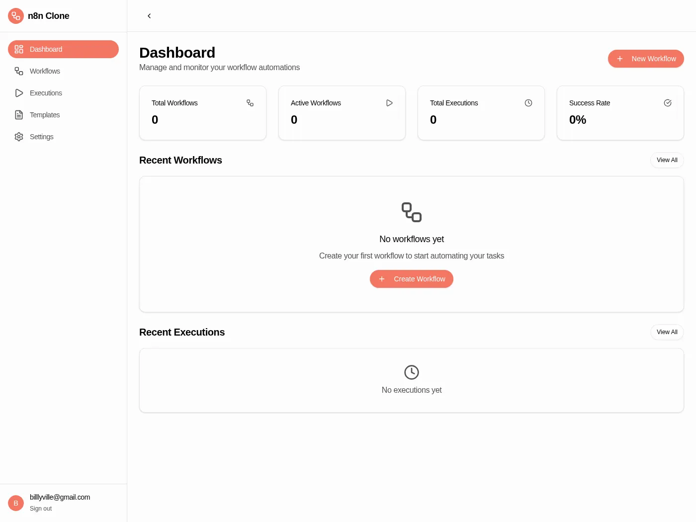 n8n Workflow Automation Clone with Custom Backend