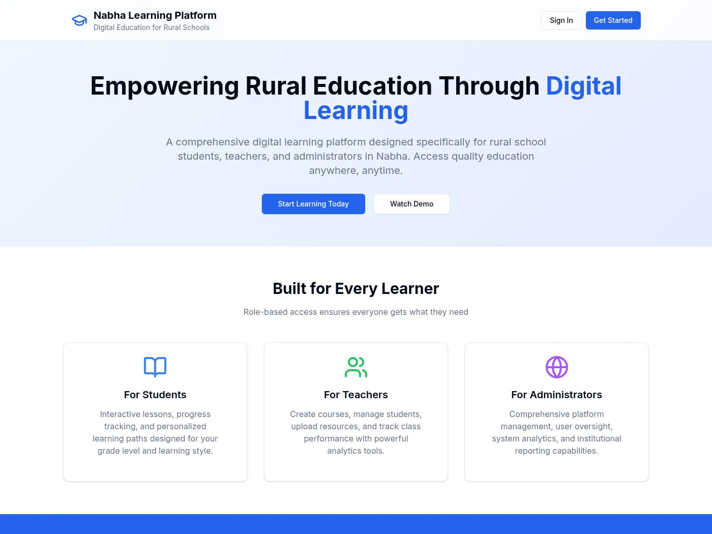 Nabha Rural Digital Learning Platform