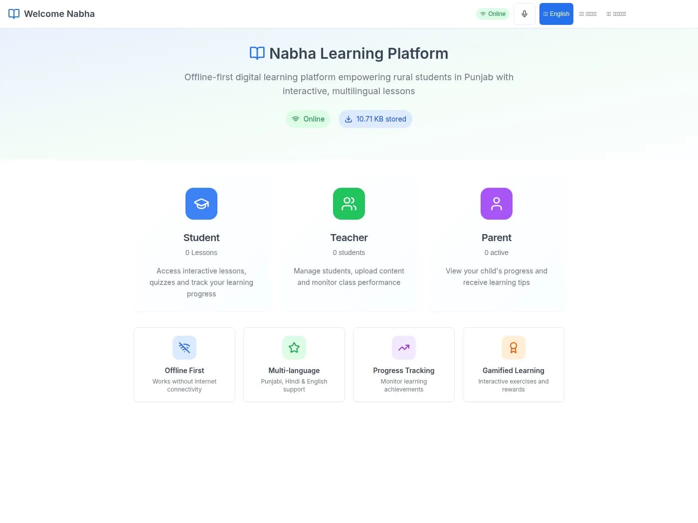 Nabha Rural Offline Digital Learning Platform
