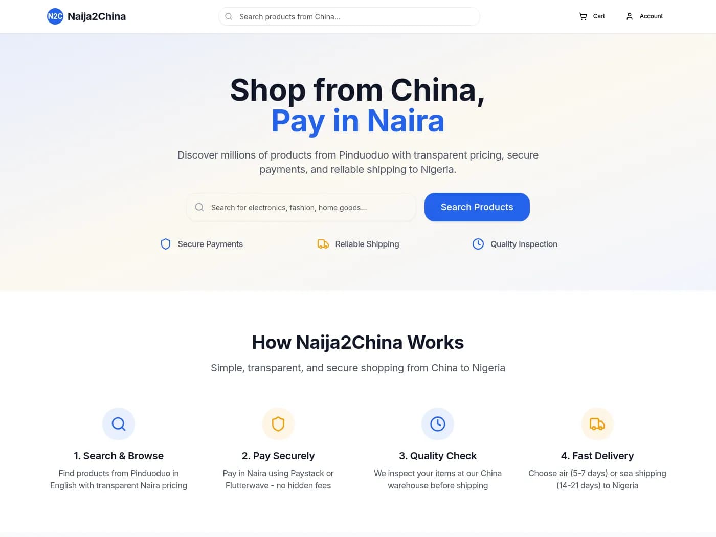 Naija2China: Seamless China-to-Nigeria E-Commerce Platform