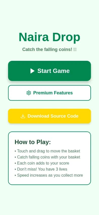 Naira Drop - Nigerian Hyper-Casual Coin Catcher Game