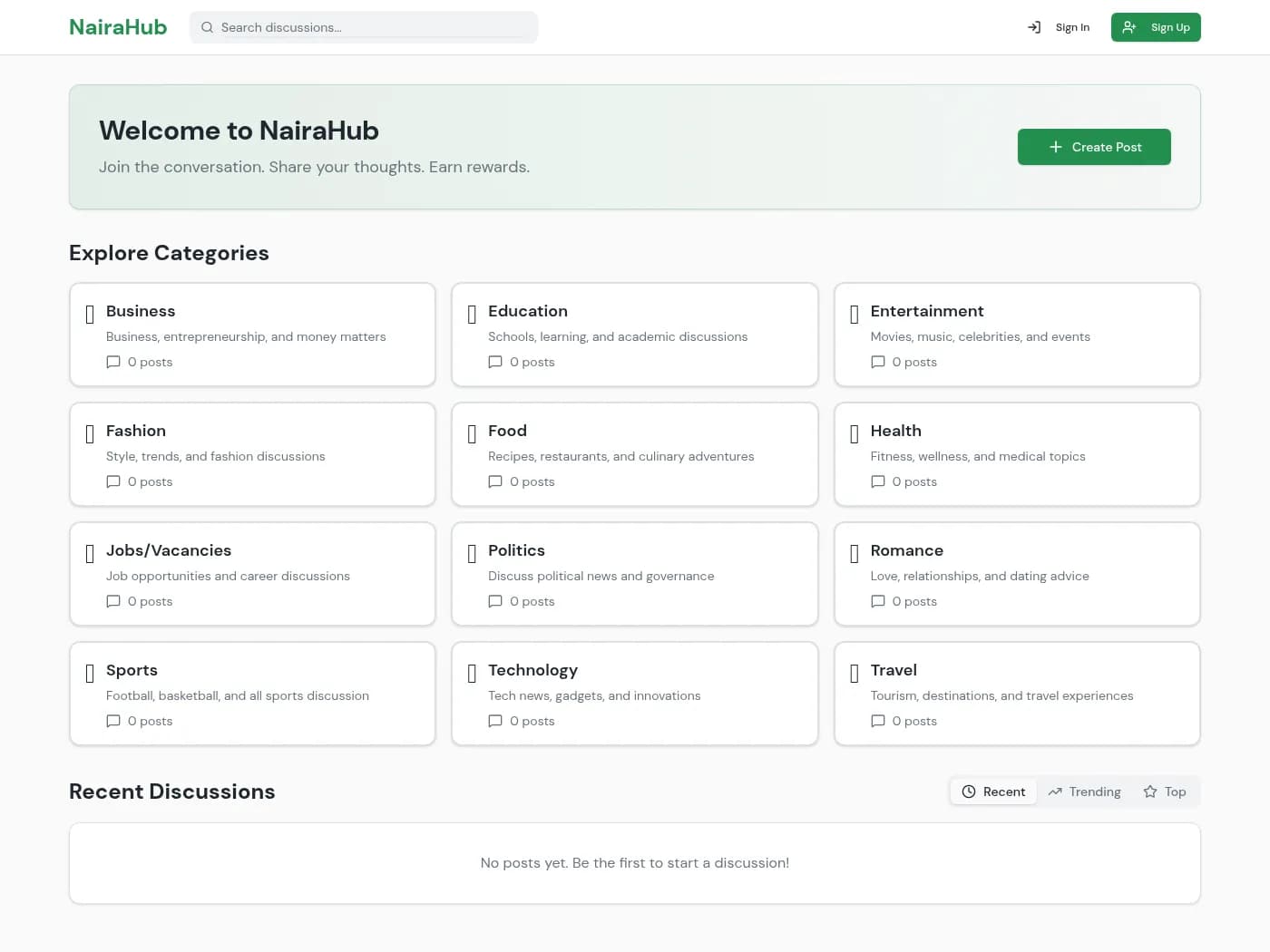 Nairaland-Inspired Modern Community Platform