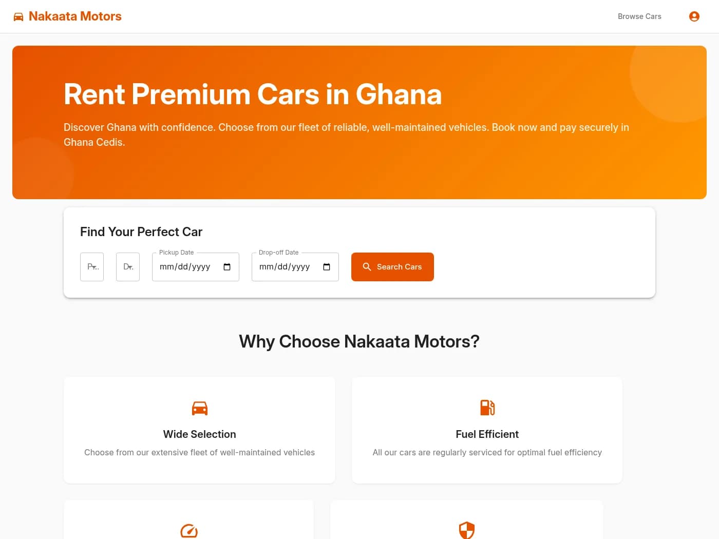 Nakaata Motors: Ghanaian-Car Rental Platform with Paystack Payments
