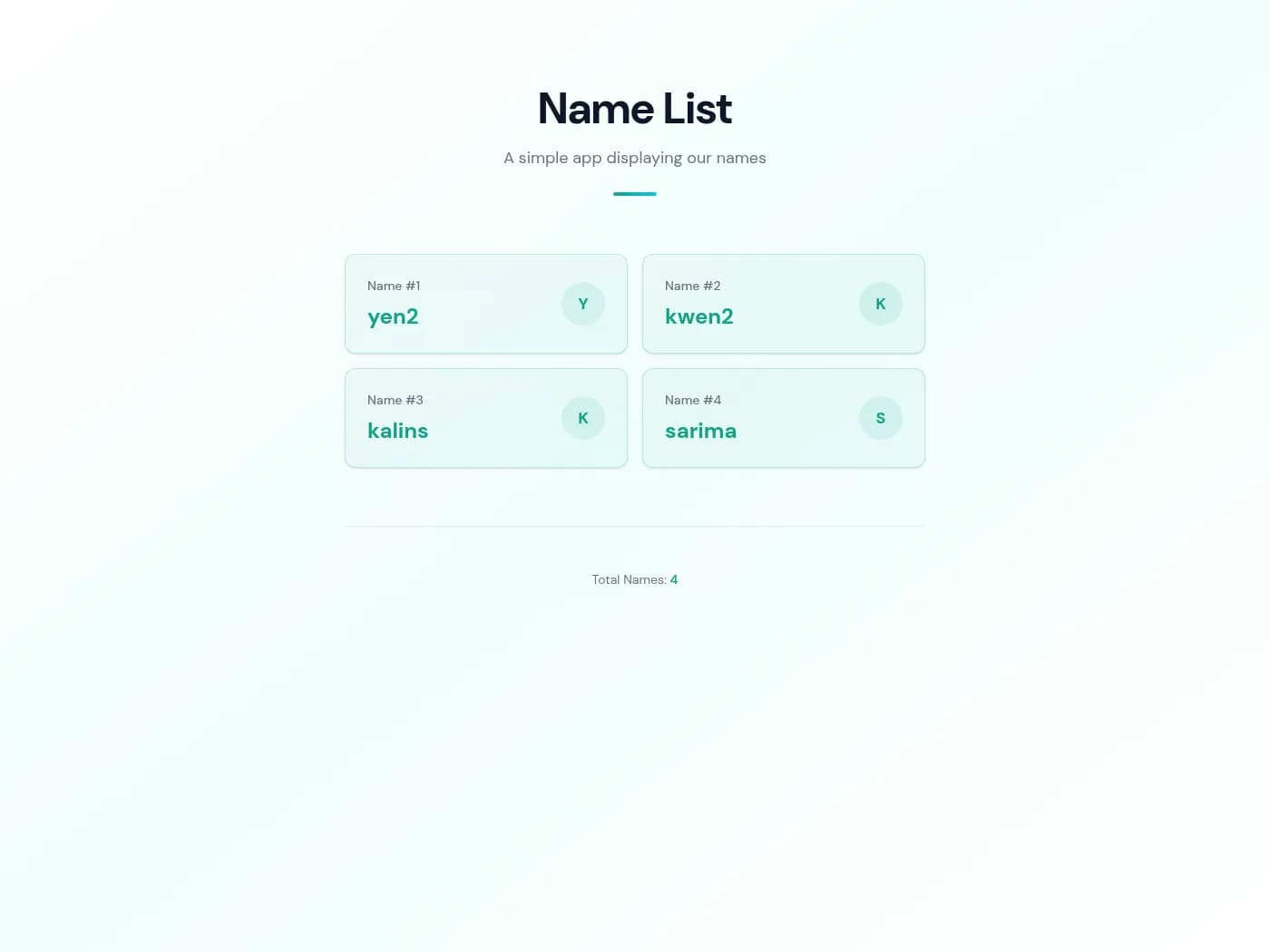 Name List App