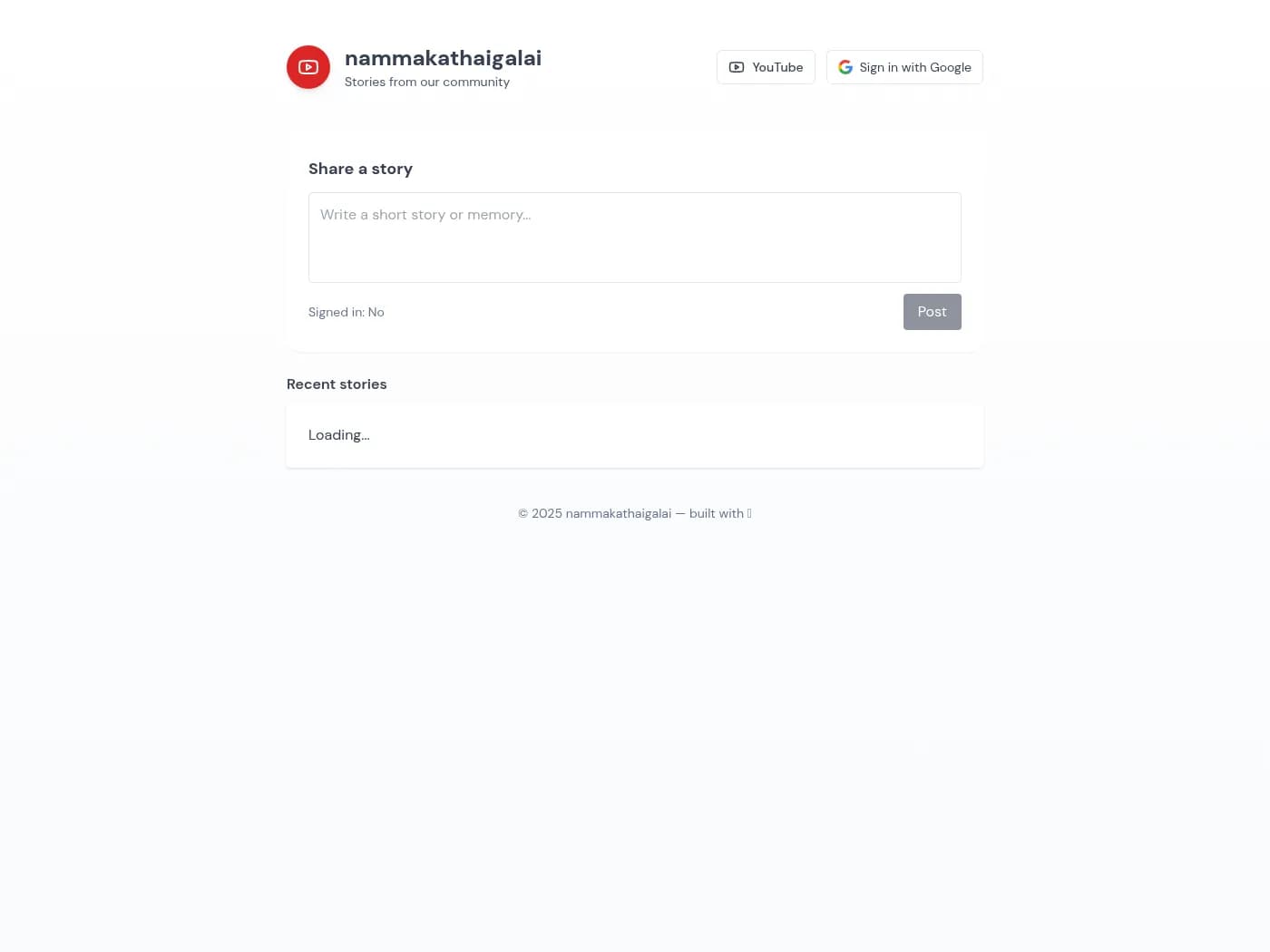 Nammakathaigalai: Community Story Sharing Web App