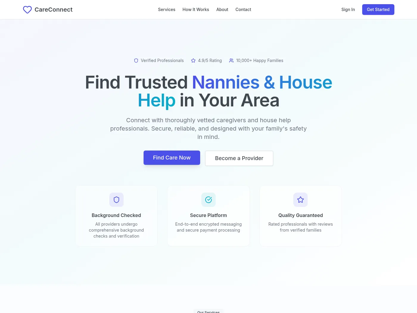 Nanny & House Help Marketplace Platform