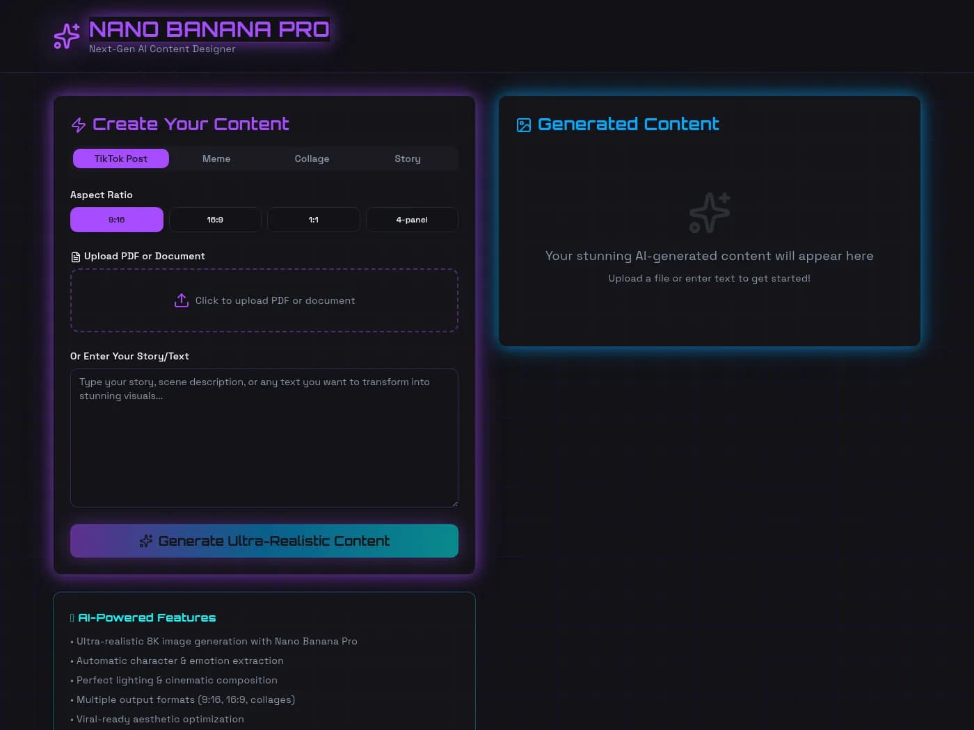 Nano Banana Pro: Next-Gen AI TikTok Post & Meme Designer