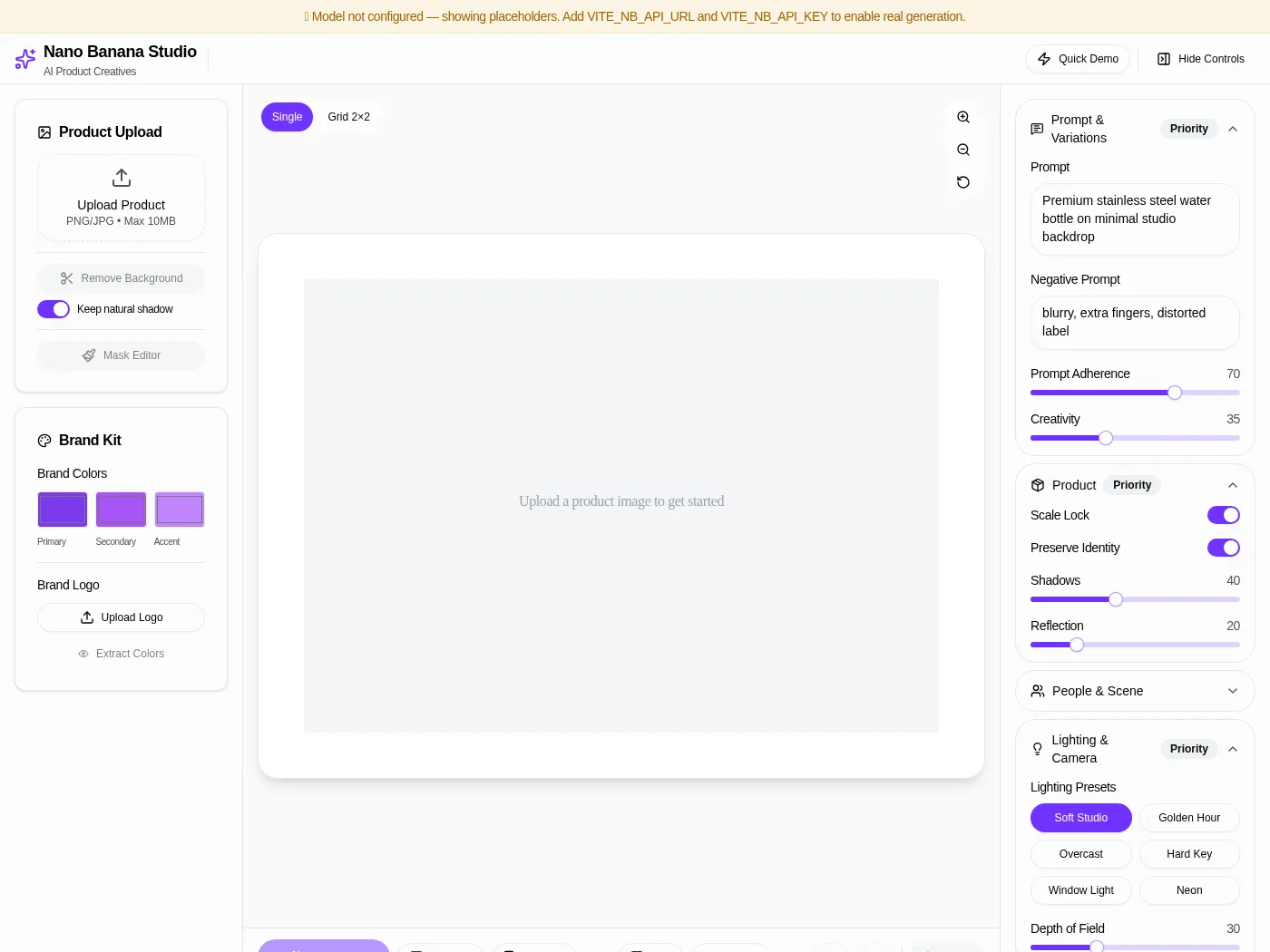 Nano Banana Product Creatives Studio (MVP)