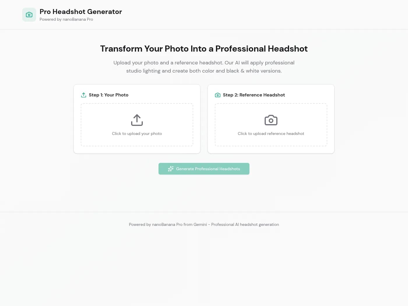 Pro Headshot Generator with nanoBanana Pro by Gemini