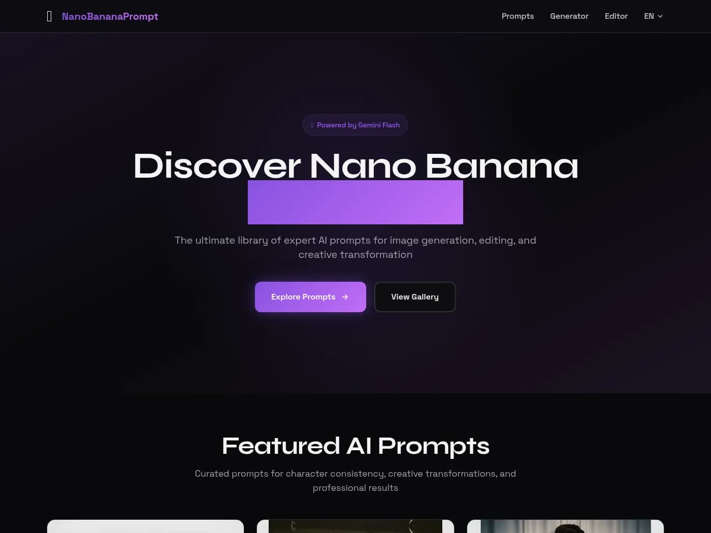 NanoBananaPrompt Web App Clone