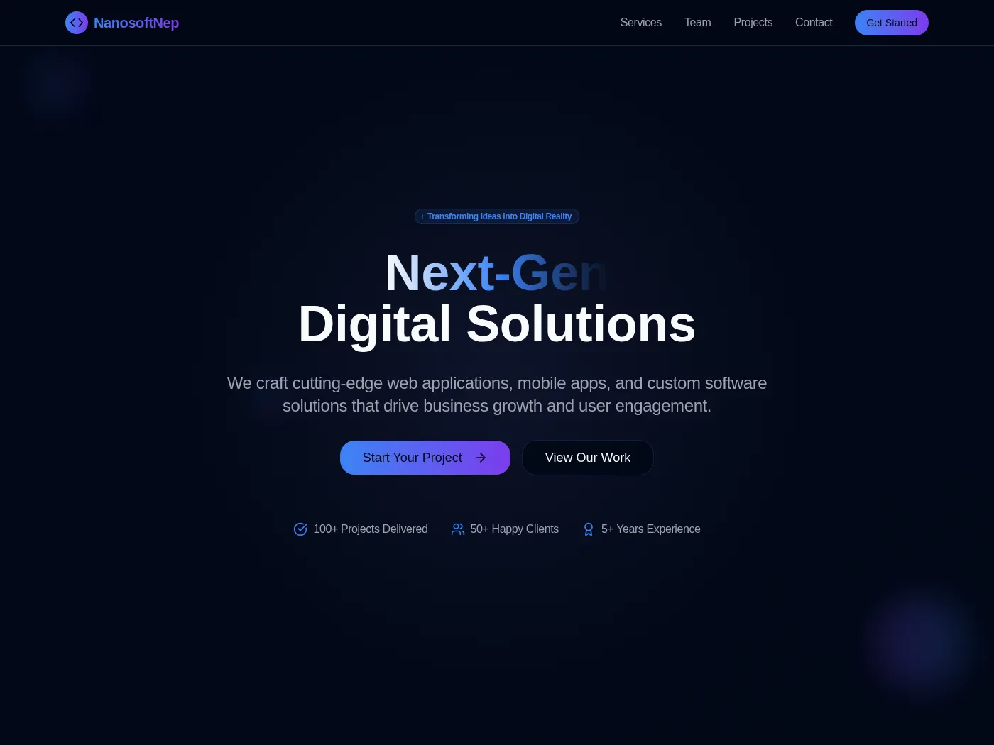NanosoftNep Agency Landing Page