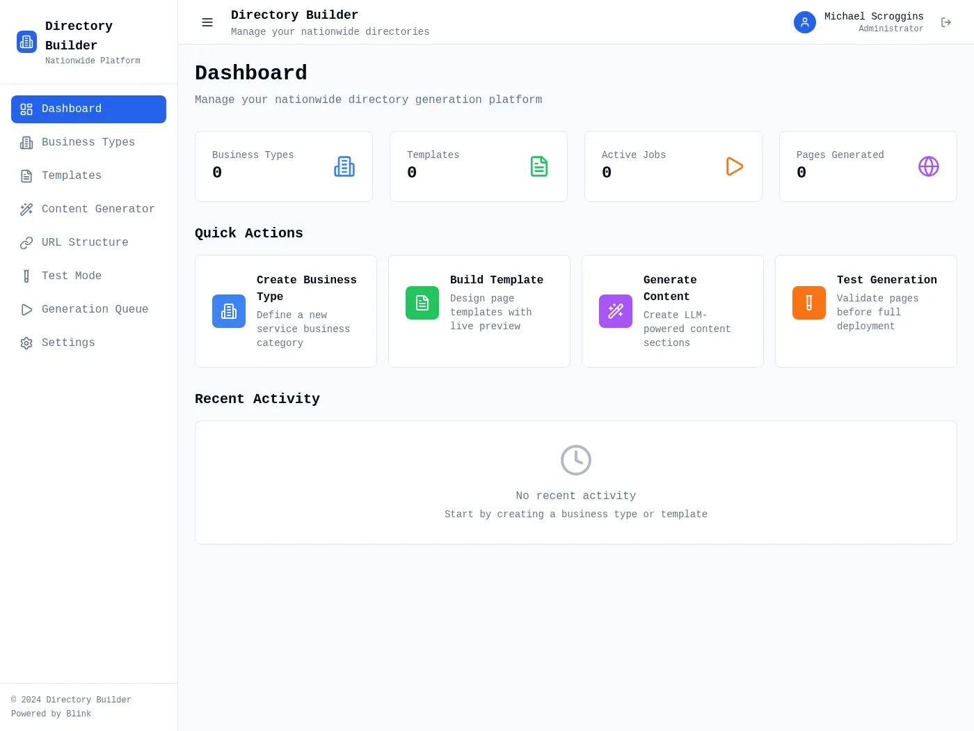 Nationwide Service Business Directory Builder