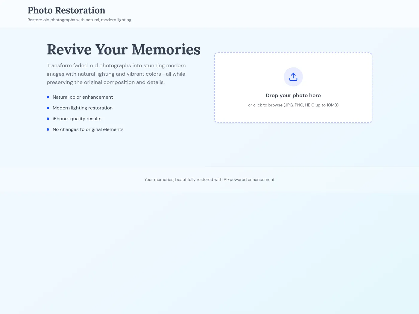 Natural Photo Restoration from Old Images