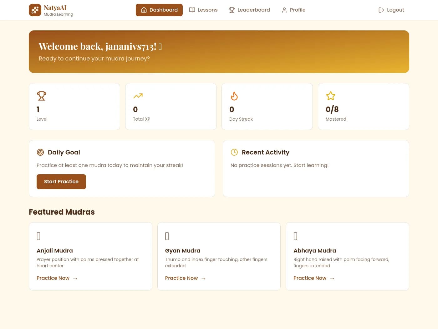 NatyaAI: The Ultimate Mudra Learning App with AI Hand Recognition