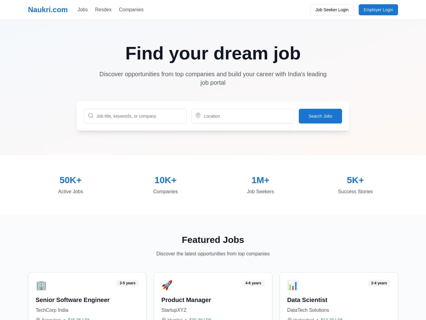 Naukri Job Portal Clone