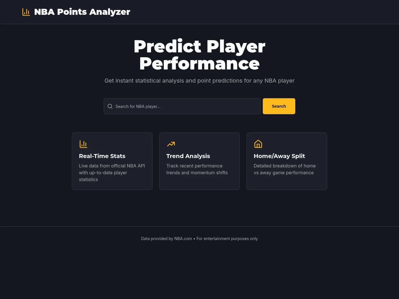 NBA Player Points Bet Analysis App